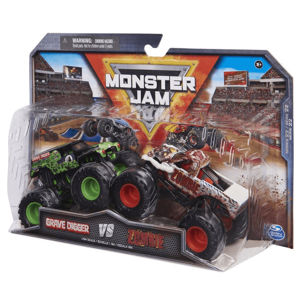 Monster Jam 2 Pack Grave Digger vs Zombie - Juguetron