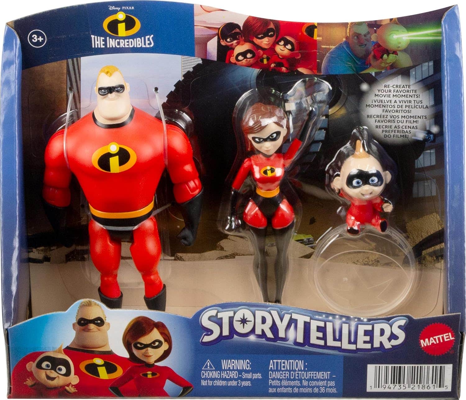 Disney Pixar Los Increíbles Story Tellers Set de 3 Personajes - Juguetron