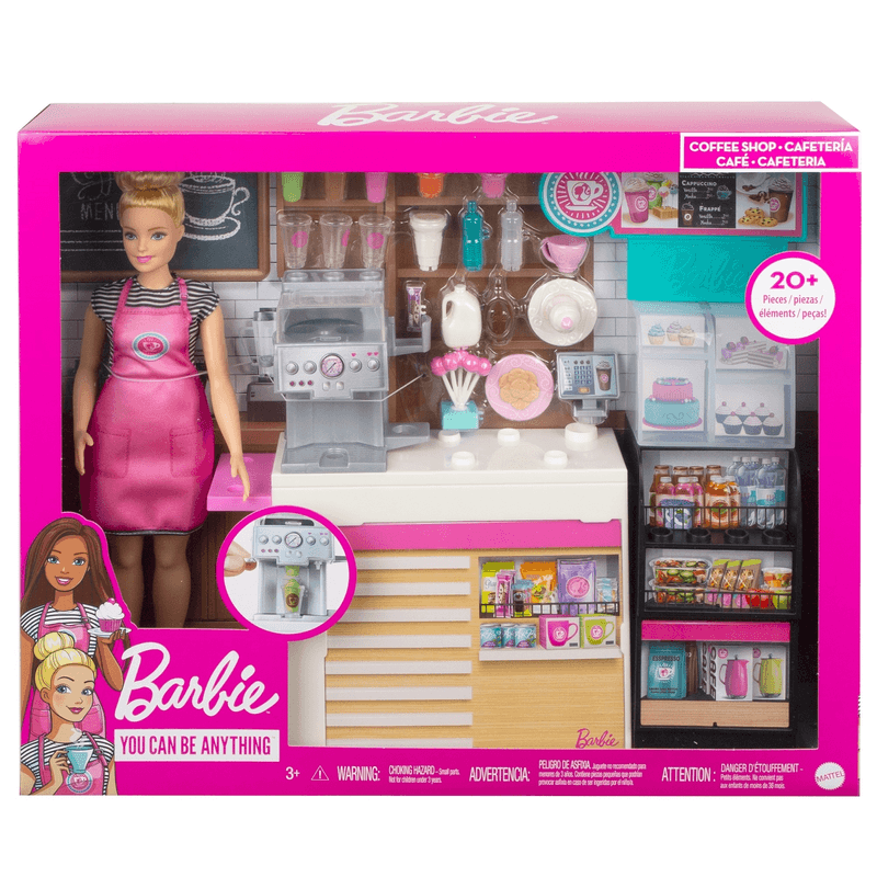 Barbie Set de Cafetería incluye Barbie BarTender - Juguetron