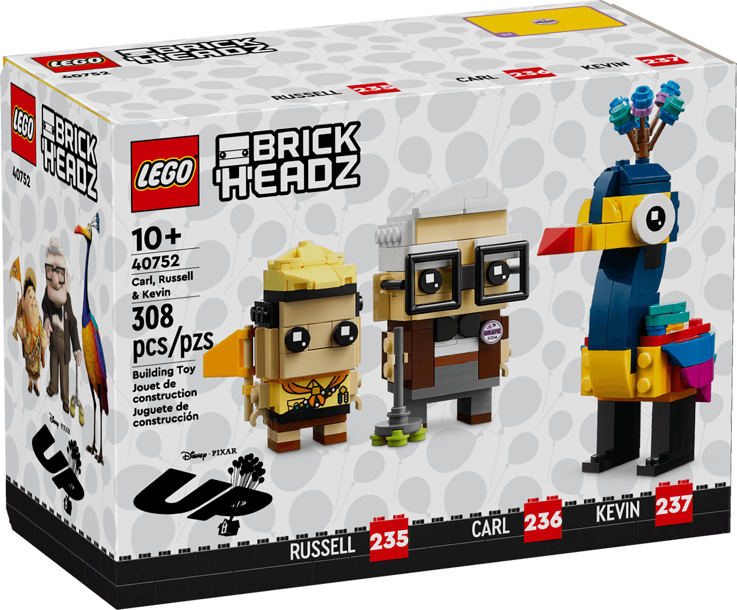 LEGO Disney Pixar Up! Carl, Russell y Kevin Tripack BrickHeadz 40752 ...