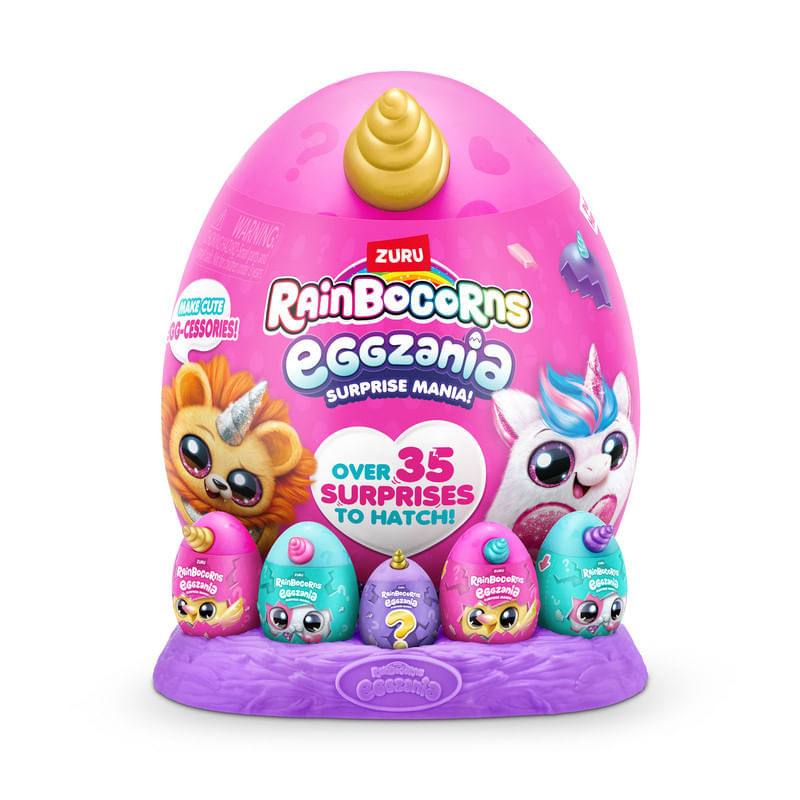 Rainbocorns Huevo Sorpresa Eggzania Gris con 20 Sorpresas - Juguetron