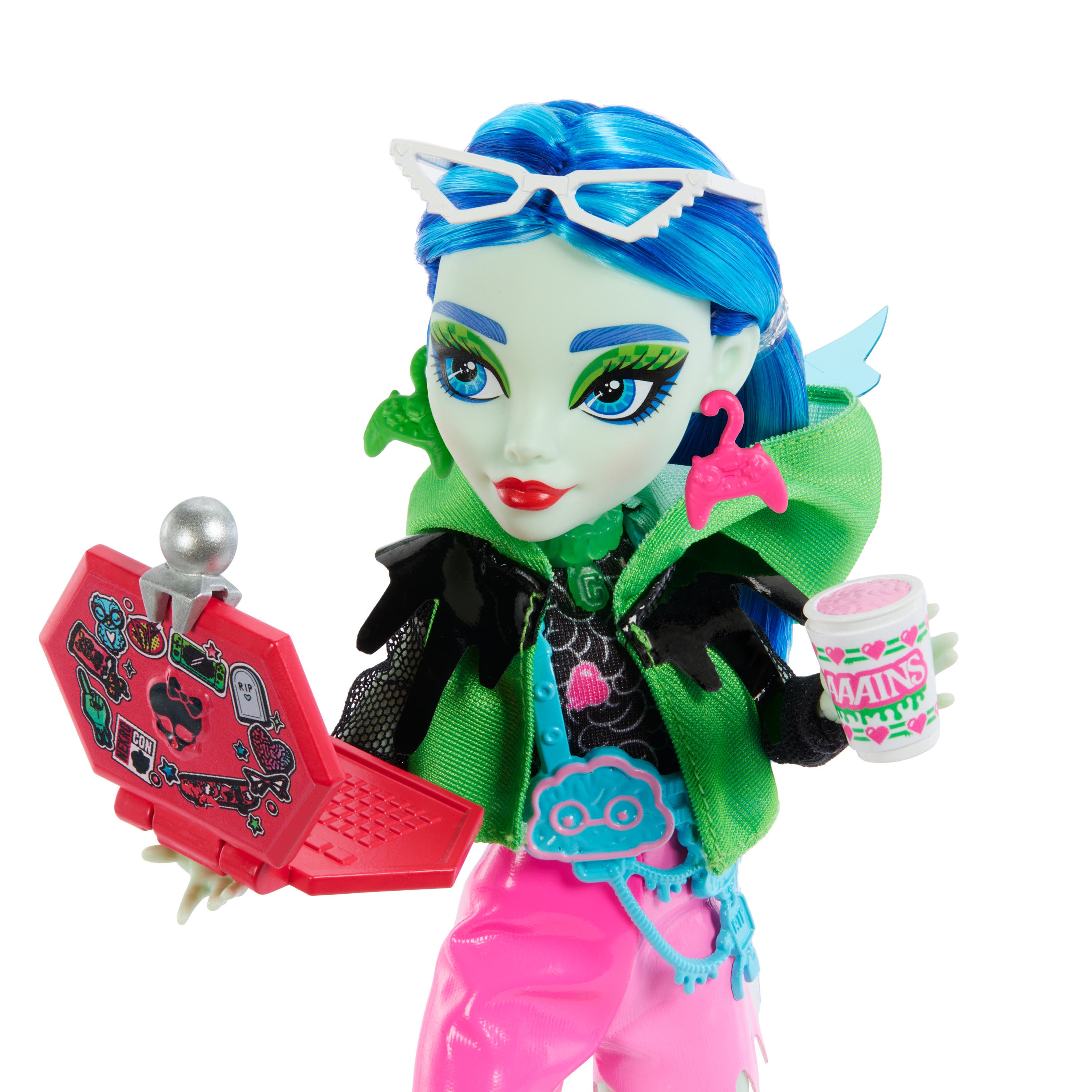 Monster High Secret Sustos Neon Fashion Doll Ghoulia - Juguetron
