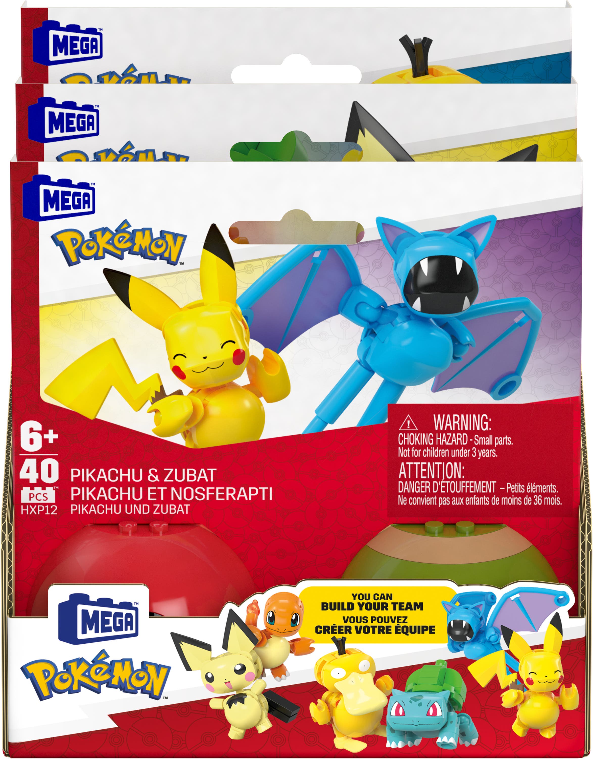Pokémon 2 Pack Pokébolas Incluye Psyduck y Bulbasaur Mega Bloks - Juguetron