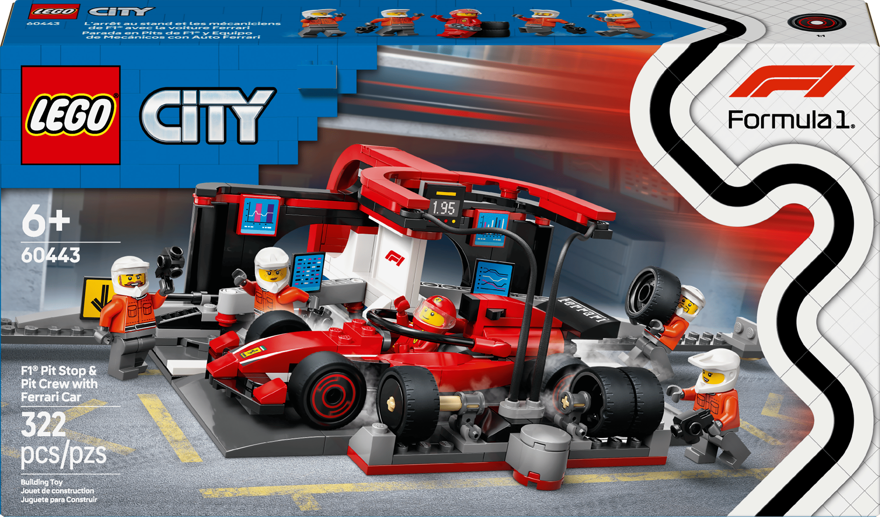 LEGO City Parada en Pits de F1® y Equipo de Mecánicos con Auto Ferrari ...