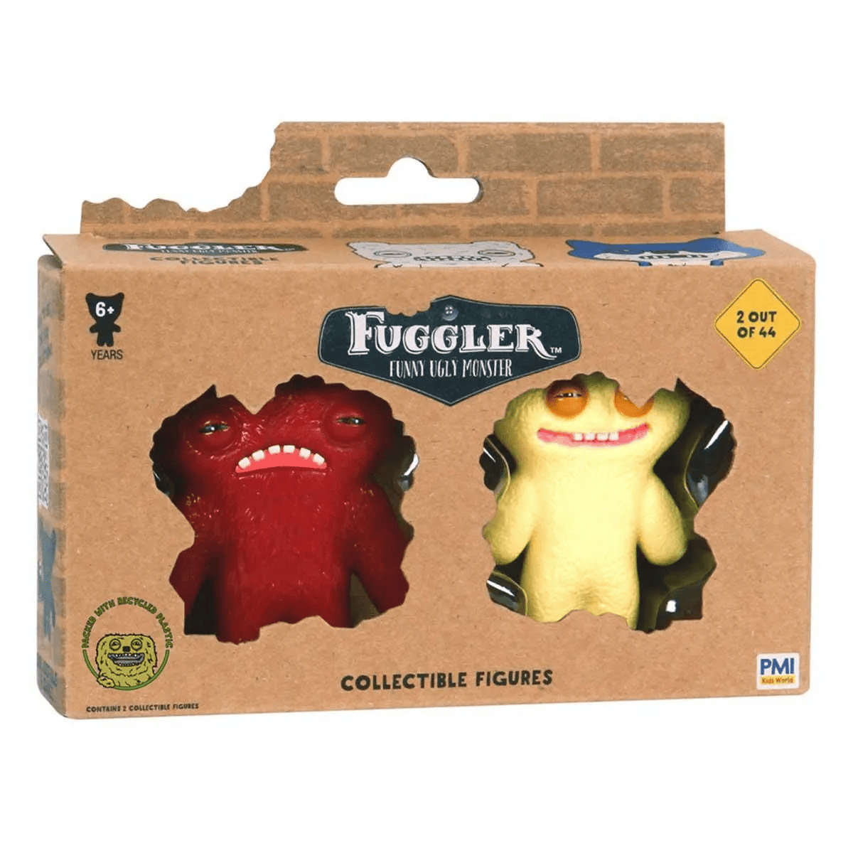 Fuggler Collectible 2 pack Wide eye Red & Grin Yellow FUG01000 - Juguetron