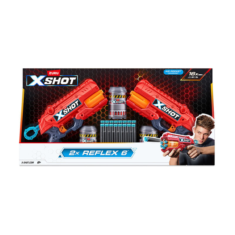 XSHOT Excel Double Reflex 6 Blaster - Juguetron